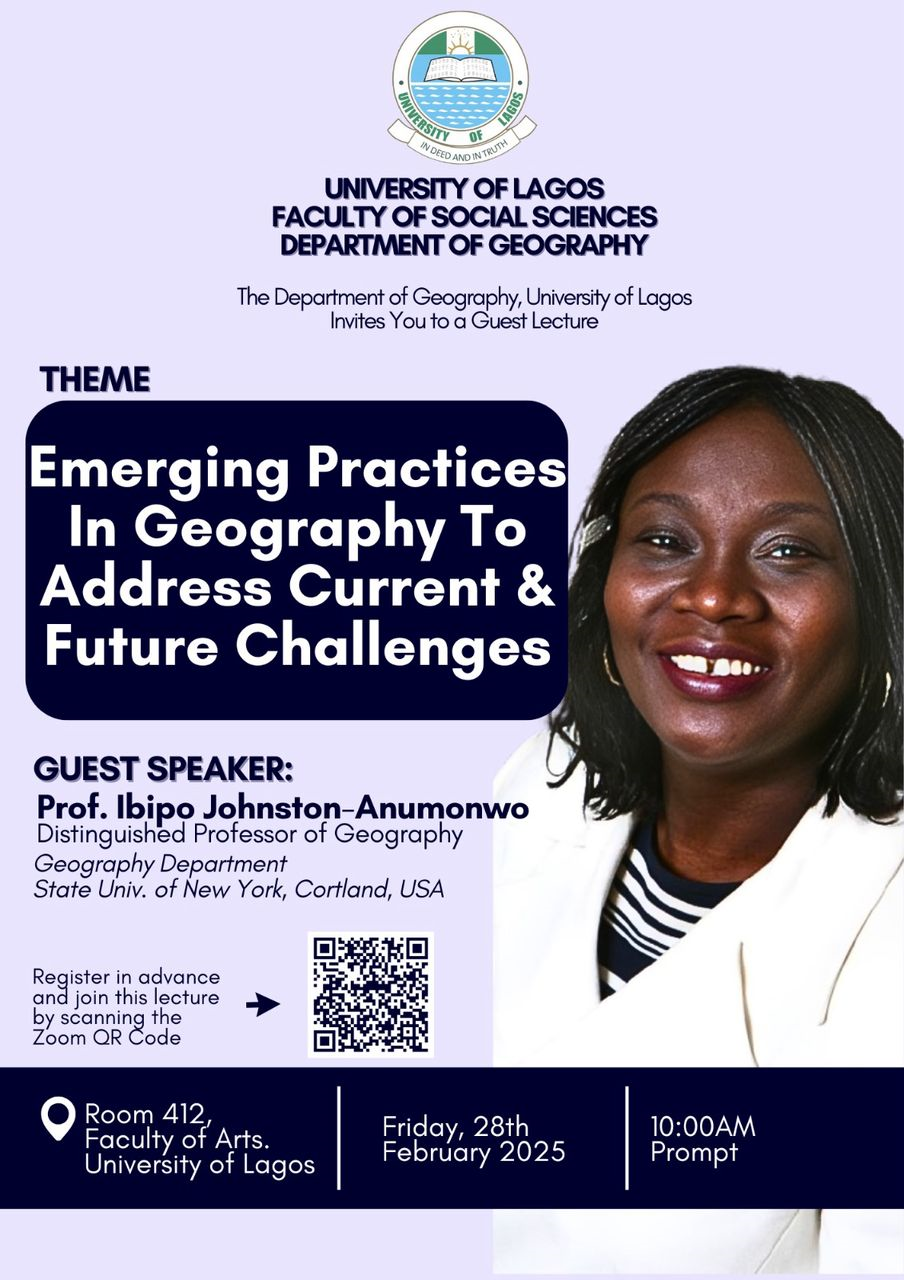 UNILAG DEPT. OF GEOGRAPHY HOSTS GUEST LECTURE, FEB. 28 - University Of ...