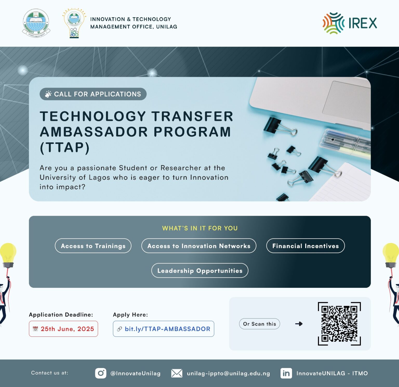 TTAP 2025: Call for Applications! - University Of Lagos