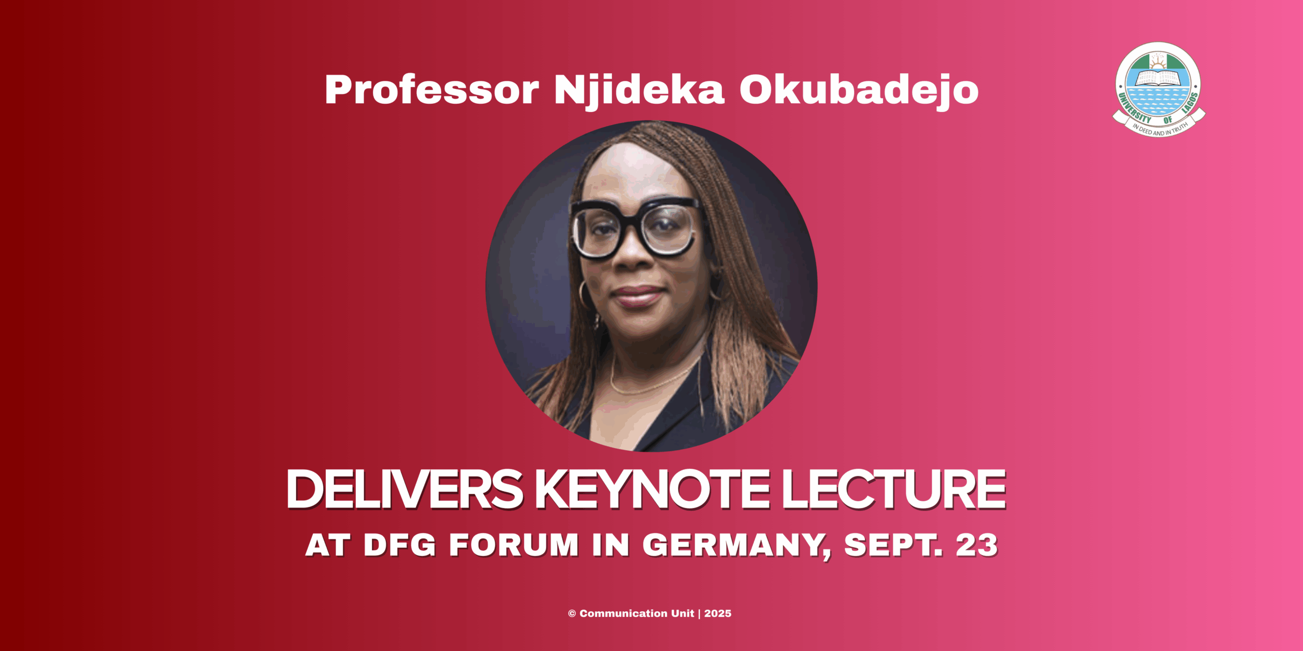 UNILAG’s Prof. Njideka Okubadejo to Deliver Keynote Lecture at DFG ...