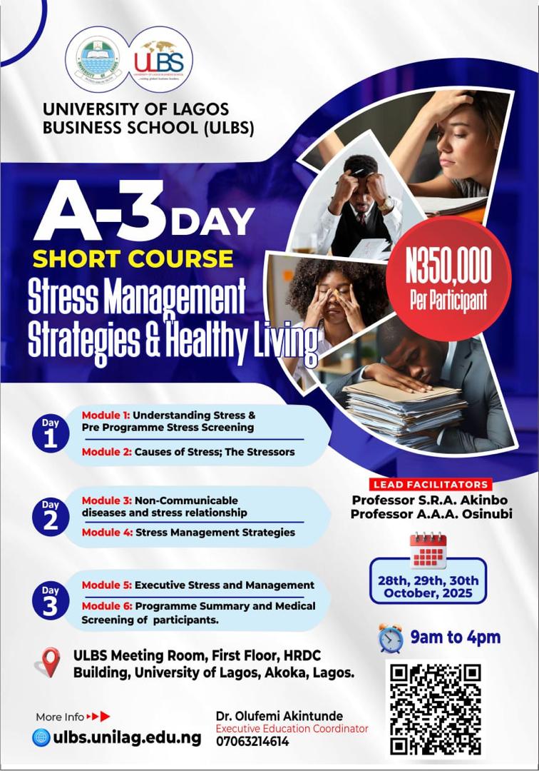 ULBS Organises 3-Day Short Course on Stress Management Strategies ...