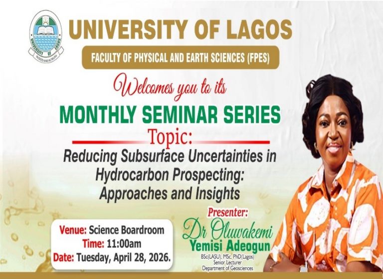 UNILAG Faculty of Physical and Earth Sciences Holds Monthly Seminar ...